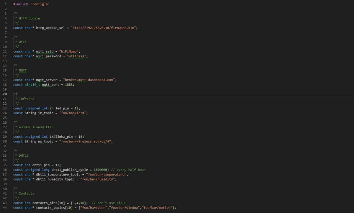 Own Smart Home: Firmware